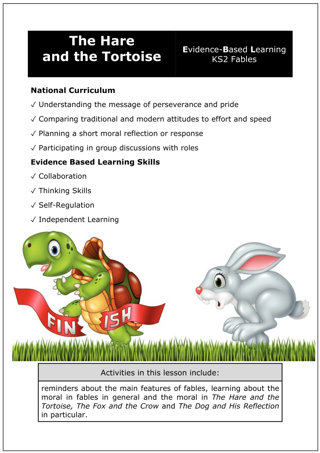 The Hare and The Tortoise - Evidence Based Learning Lesson (PDF)